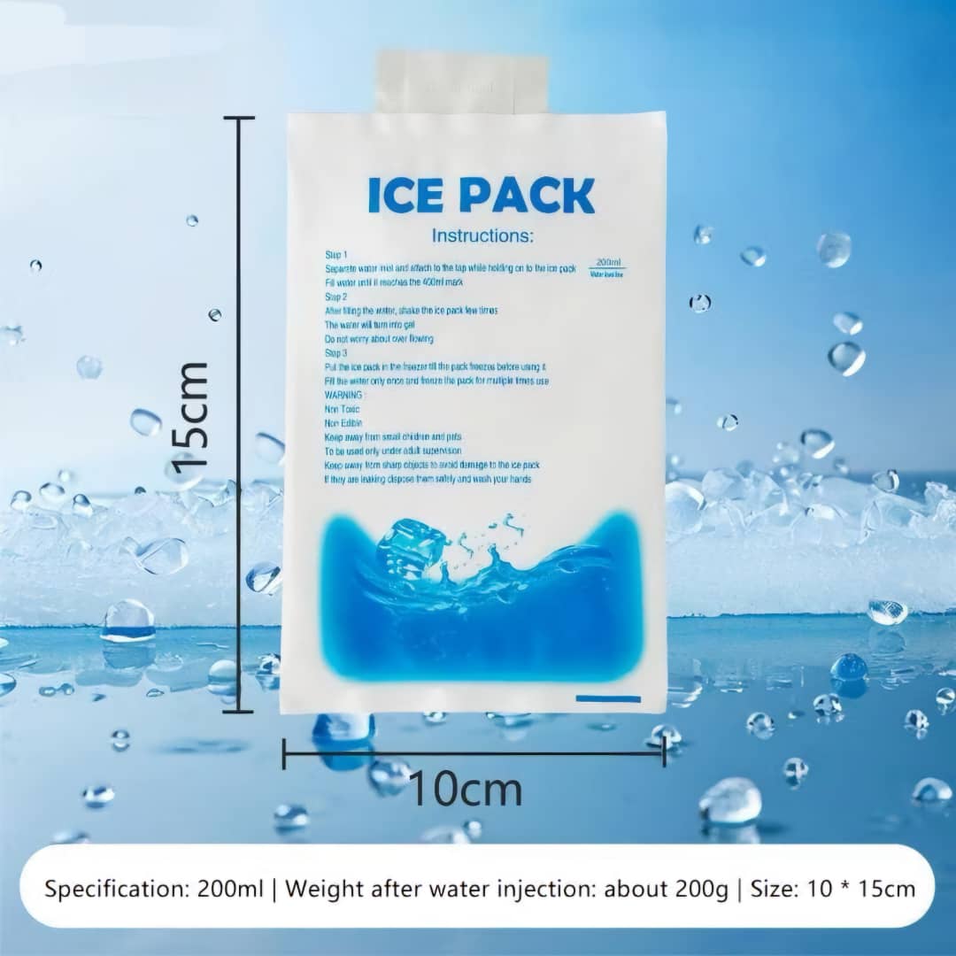 Extra Thick 5 Size Reusable Ice Bag Pack Water Injection Cooler Frozen ...