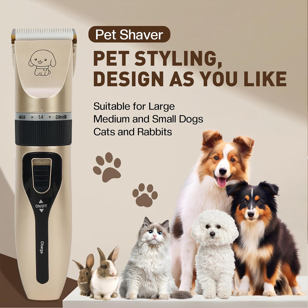 PETLUSCI Pet Shaver Hair Trimmer Rechargeable Hair Razor Set For Dog ...