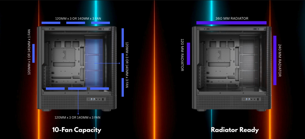 INVASION E-20 ATX Gaming Casing -Black/White (With Aurora Fan) | Shopee ...
