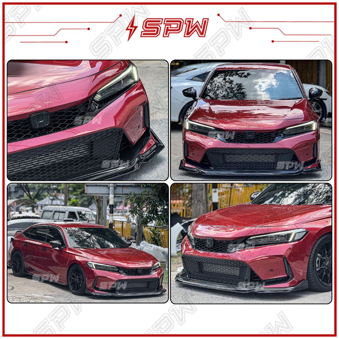 Honda Civic FE (2022-2024) Type-R Front Bumper Lip Skirt Diffuser TR Skirting Lips Bodykit Body ...