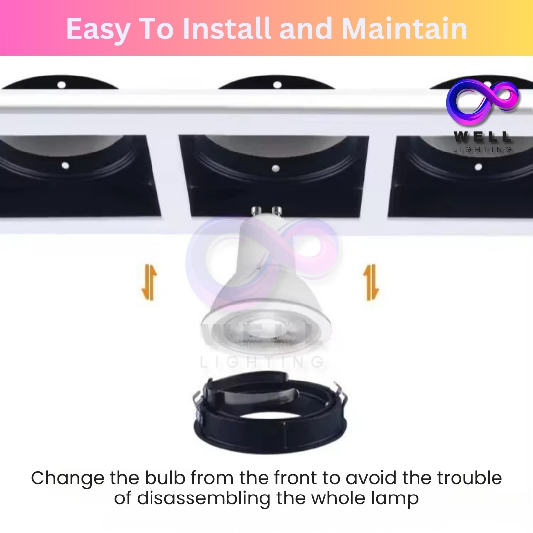 Lampu Siling LED Eyeball Casing Fitting Recessed Spotlight Adjustable ...