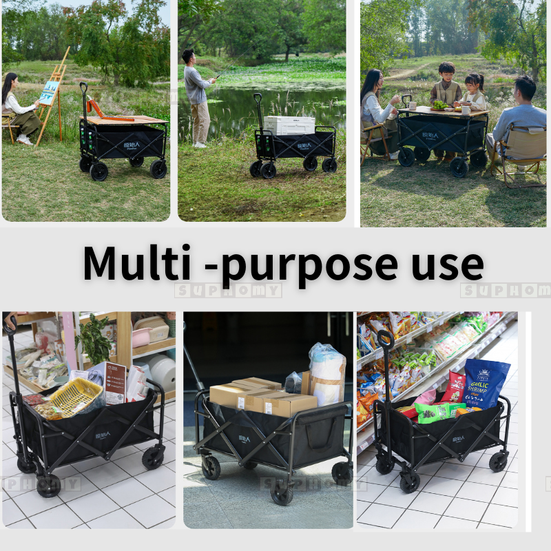 Foldable Wagon Outdoor Trolley Wagon Camping Trolley foldable Cart Tool ...