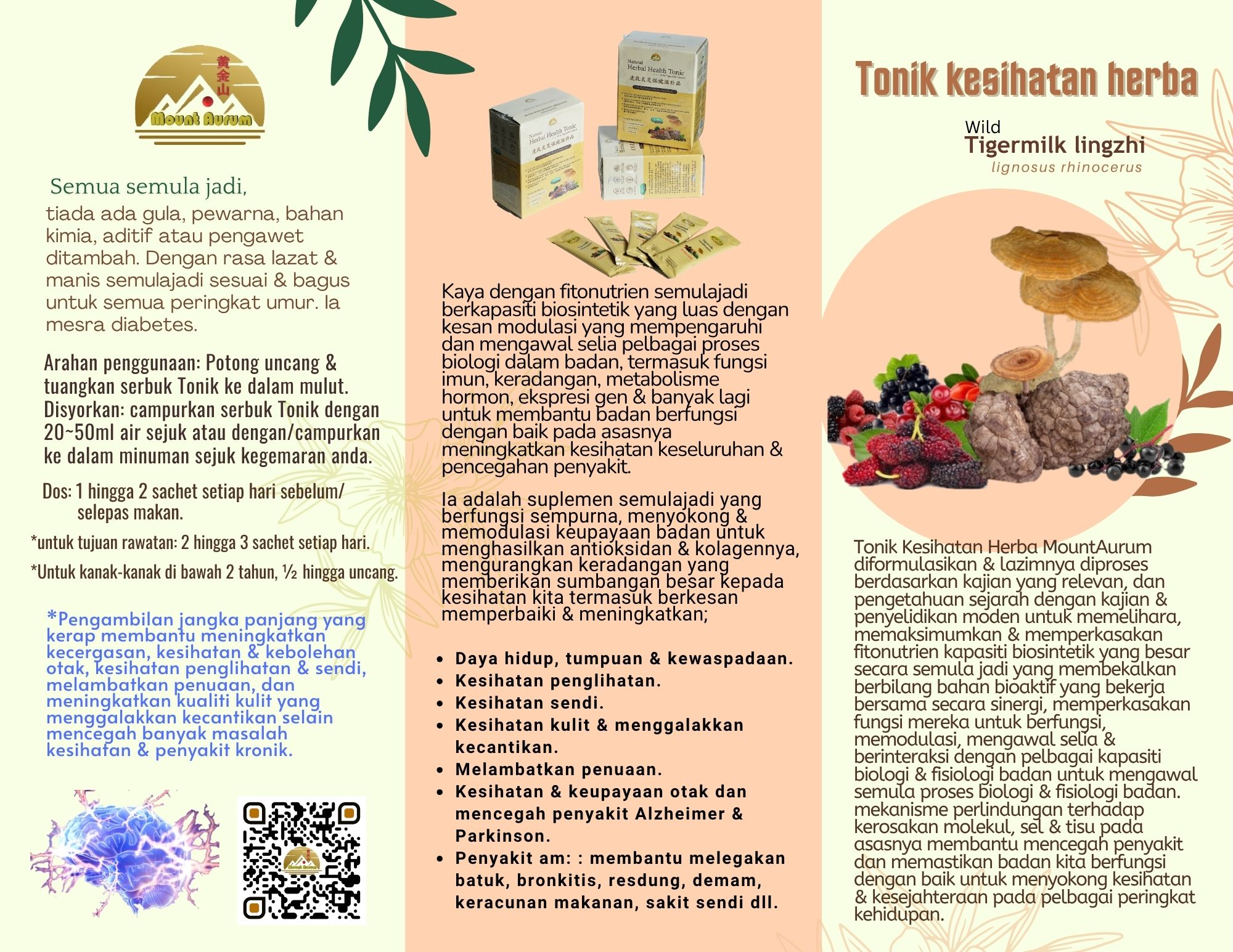 Mount Aurum—Herbal Health Tonic/Tonik Kesihatan Herba/草本保健品, 3.8g x 18 ...