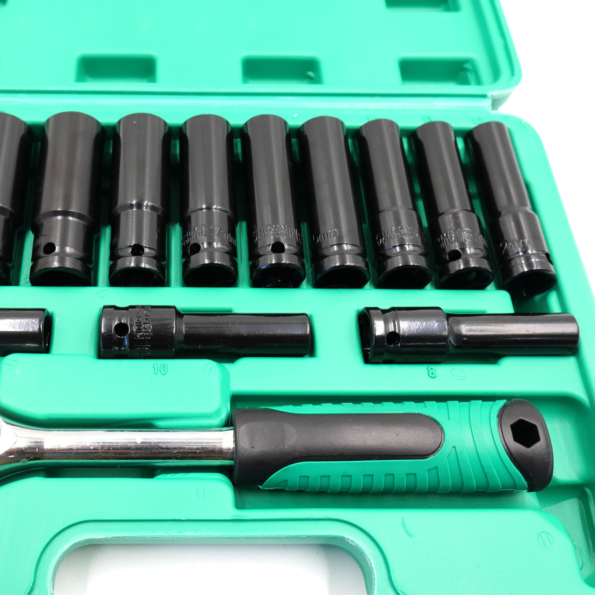 1/2 inch 14pcs Ratchet 24 teeth Sockets 8 10 11 12 13 14 15 16 17 19 21 ...