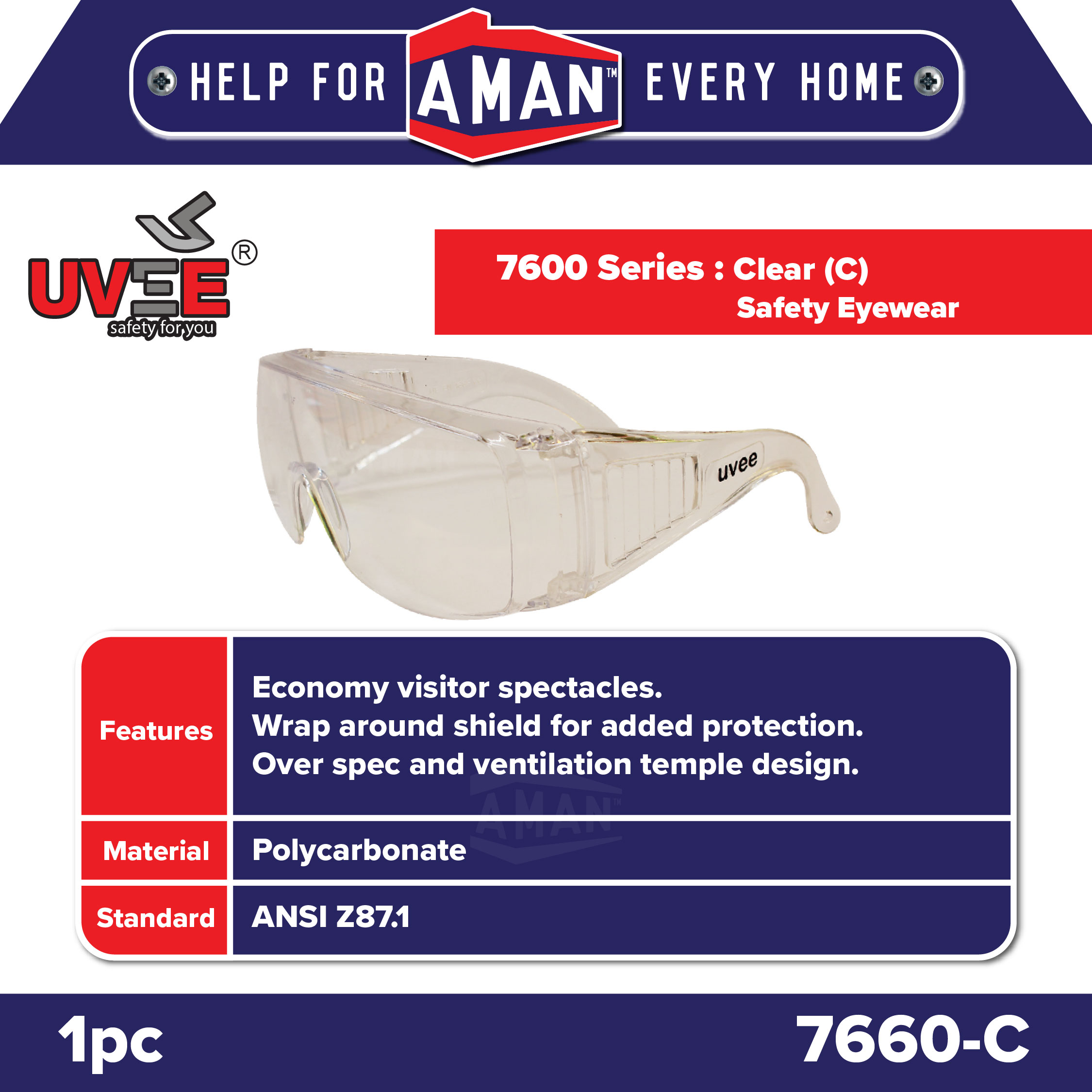 UVEE Pro Safety Glasses UV Protection Worksafe Eyewear Anti-Fog ...