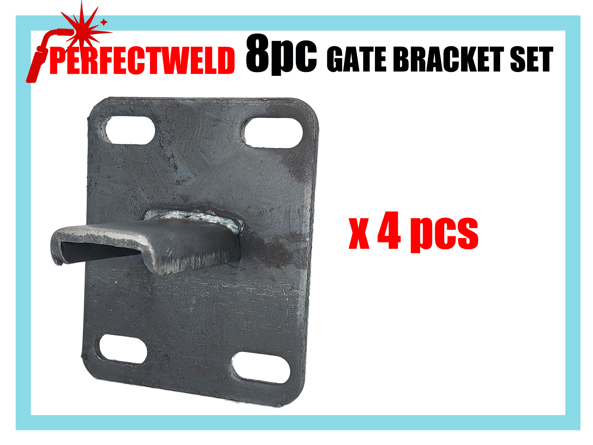 PERFECTWELD 8PC BRAKET PINTU PAGAR SET / BRACKET GATE SET / FOLDING ...