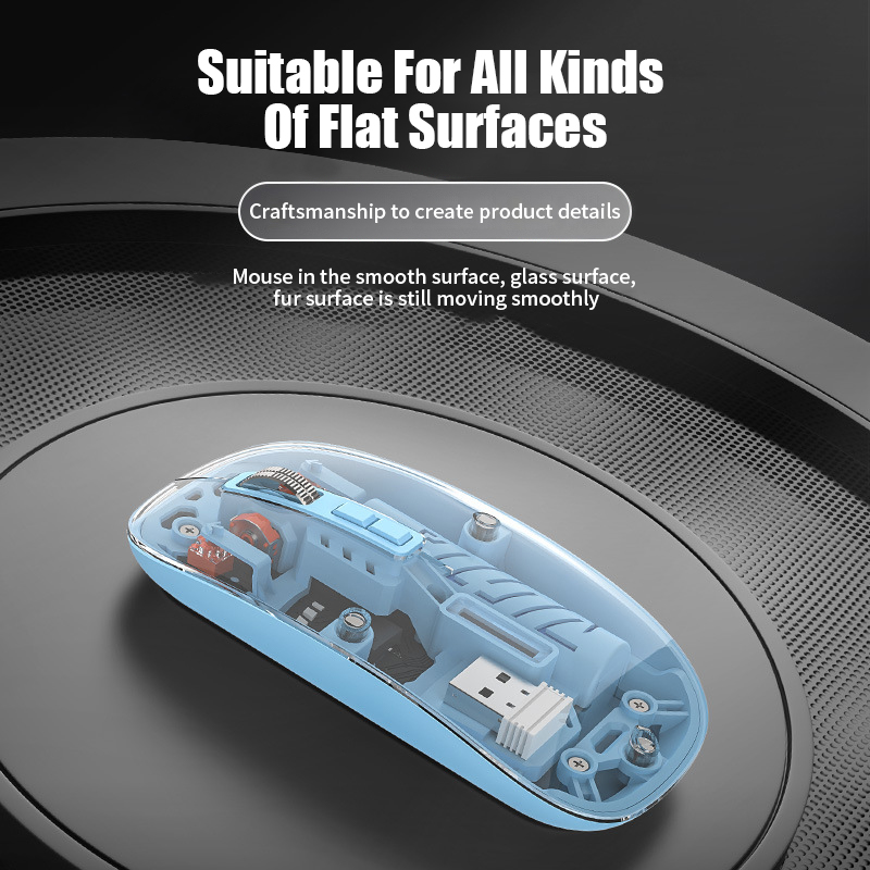 Transparent Mouse Wireless Receiver Bluetooth Mute Mouse Battery ...