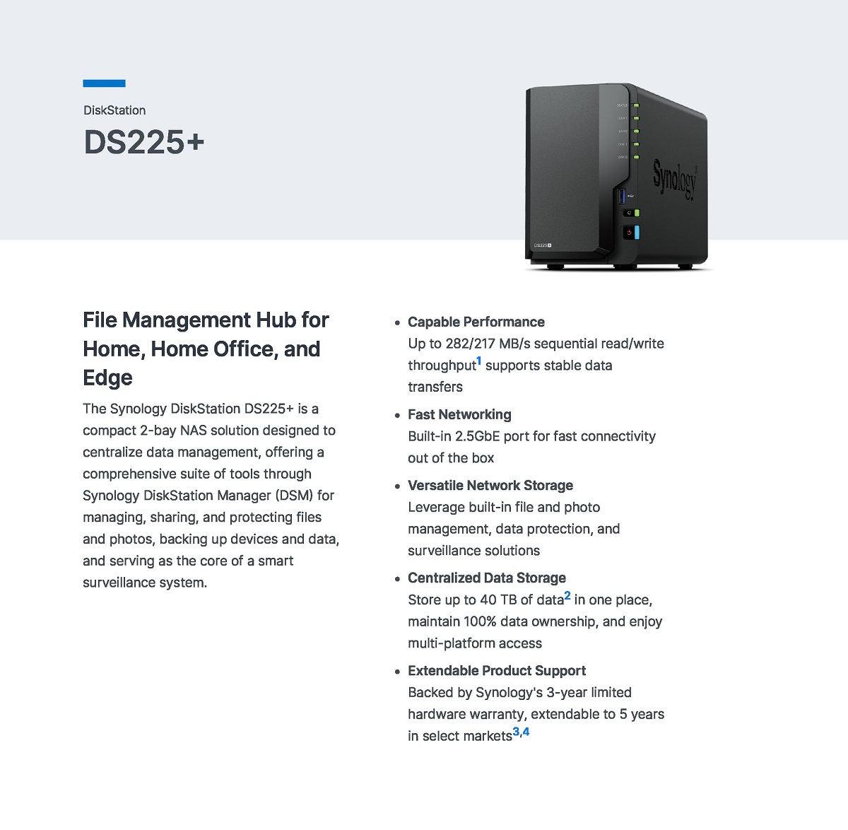 Synology DiskStation Versatile 2-Bay NAS (DS218+ / DS220+ / DS224 ...