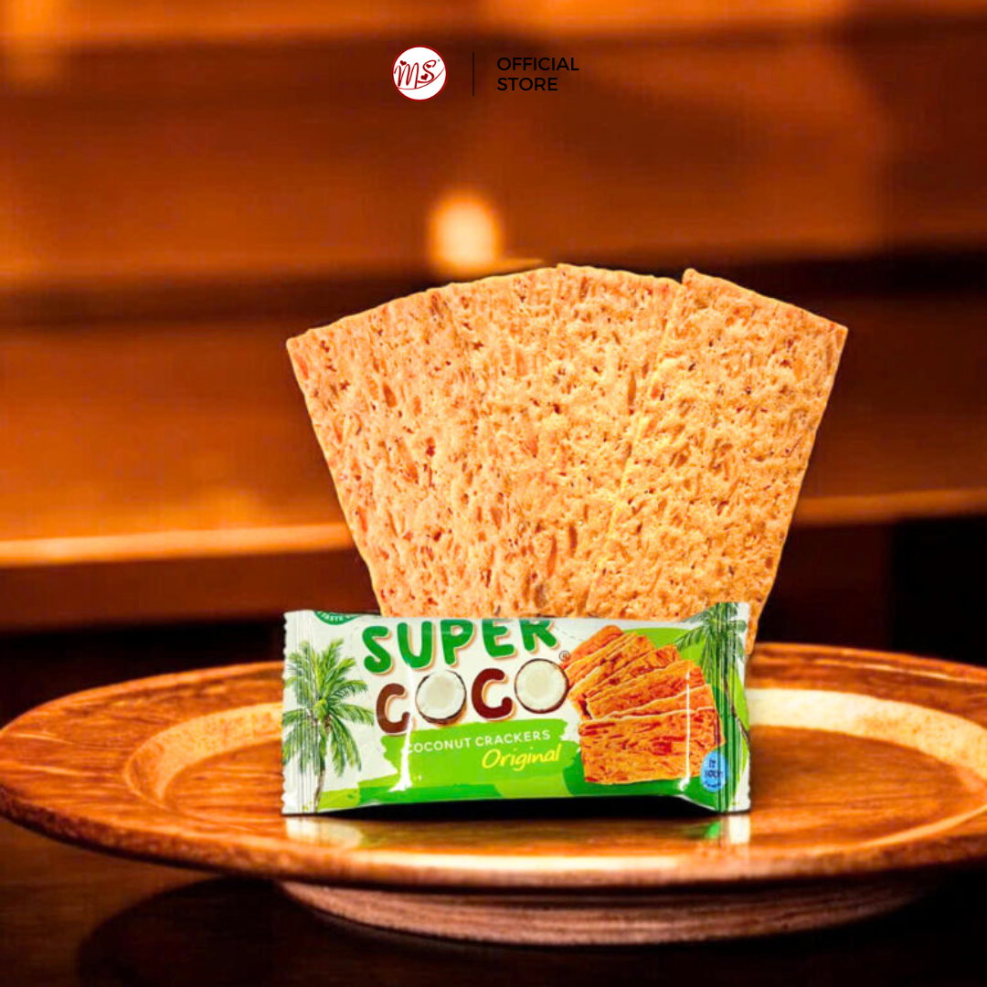 SUPER COCO Coconut Crackers Biscuit Snack Original Peanut Coffee ...