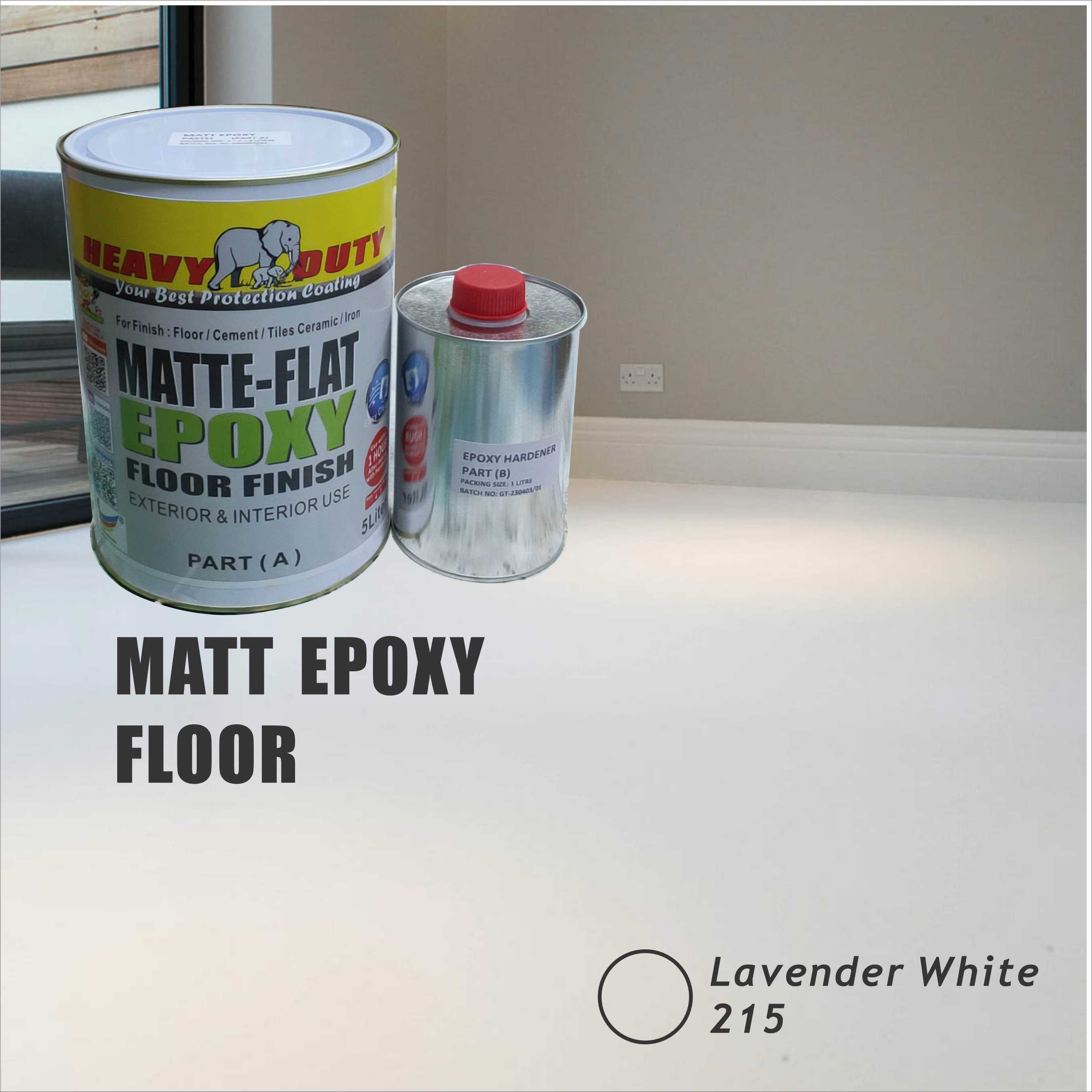 5L ( MATT EPOXY ) Epoxy Coating Coat (5L MATT COAT ) HEAVY DUTY PAINT ...