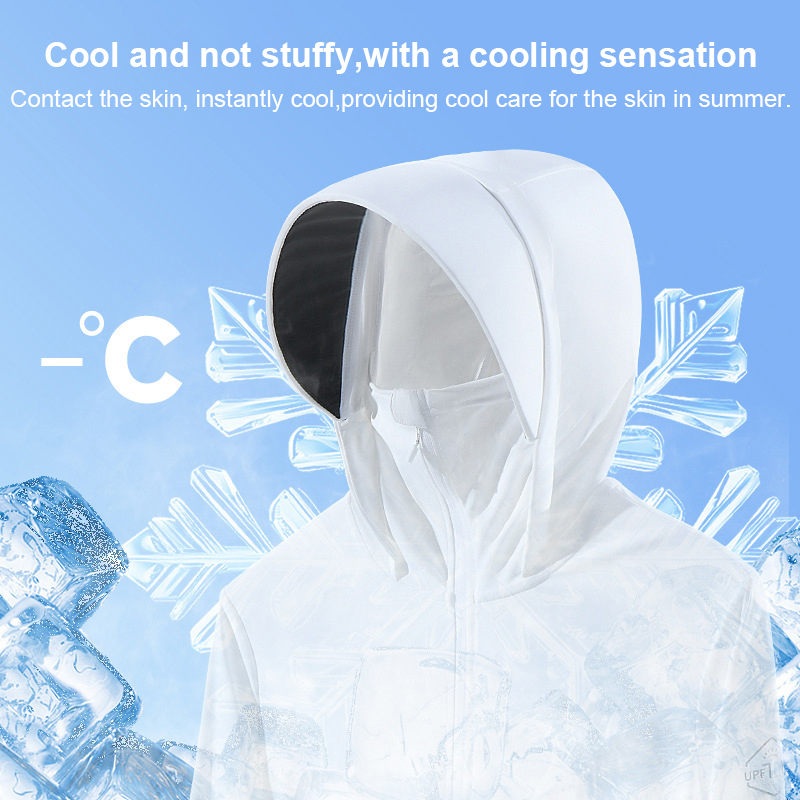 UPF 50+ Unisex Summer UV Ice Silk Mesh Sun Protection Clothing Zip ...