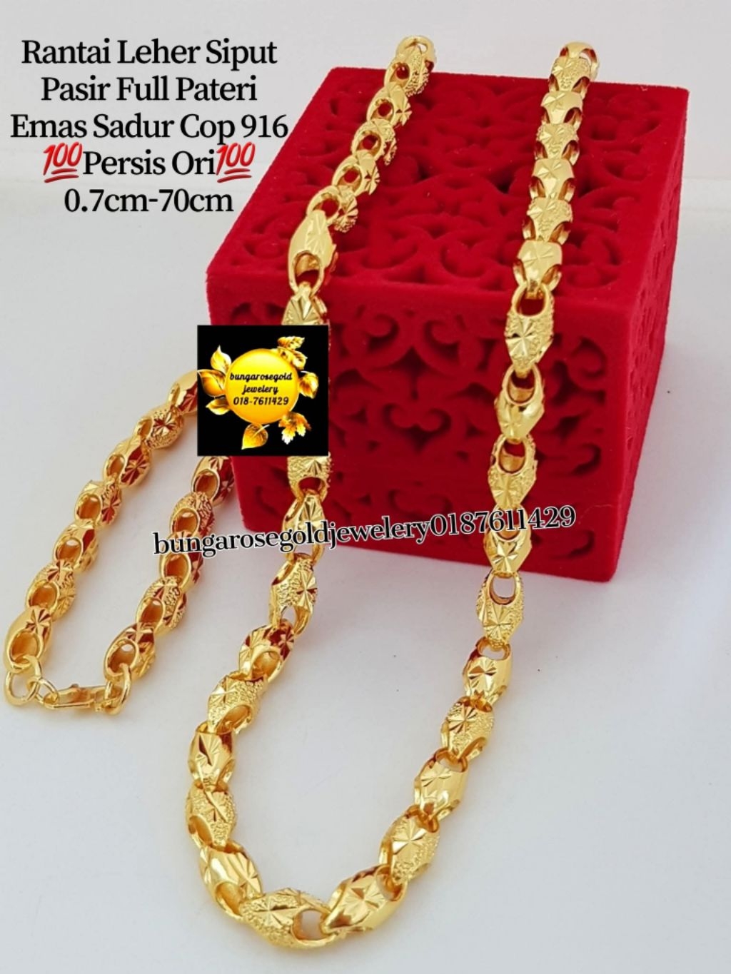 🔥Rantai Leher Siput Full Patri Emas Sadur Cop 916 💯Persis Ori💯 | Shopee ...