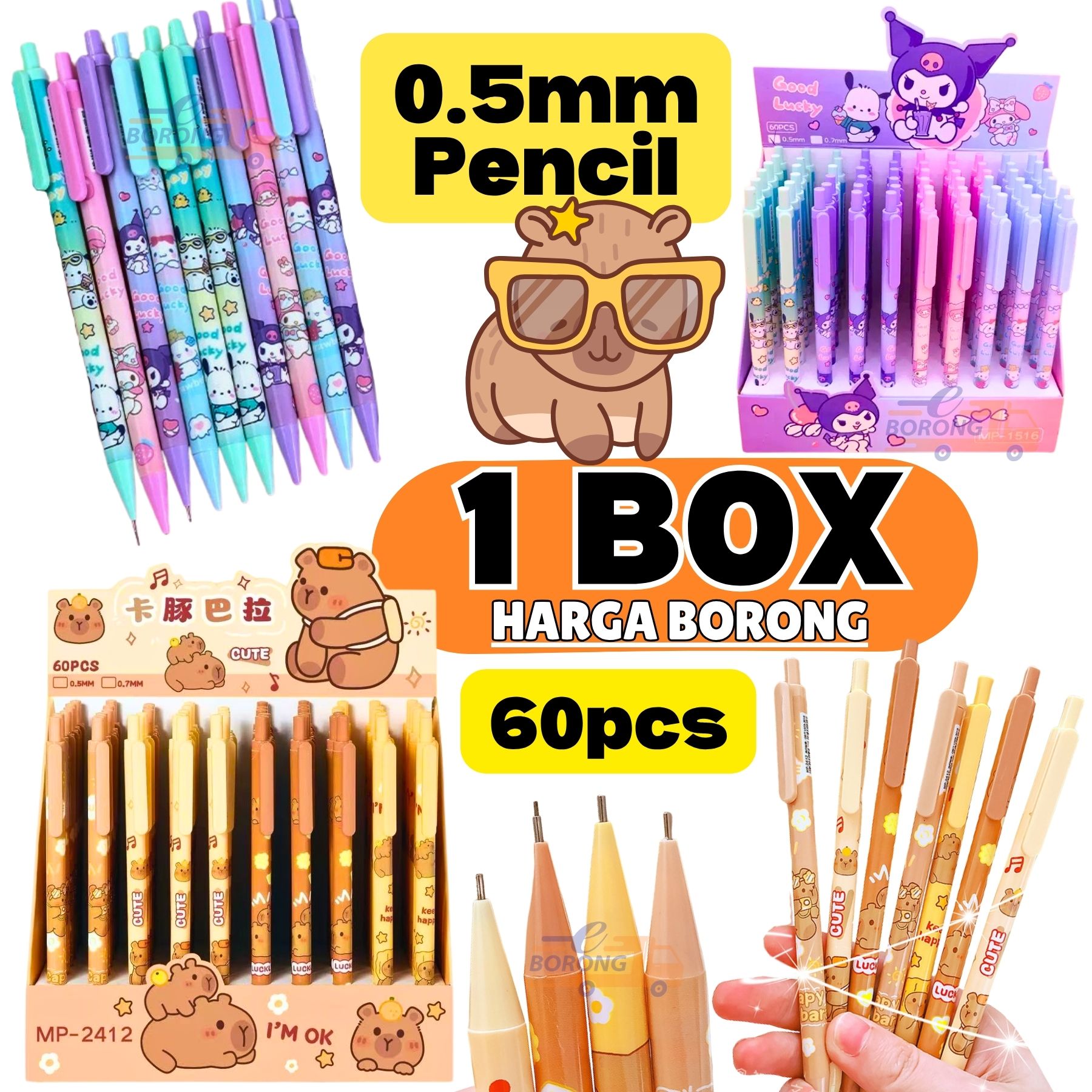 BORONG【1 Box】0.5mm Mechanical Pencil 0.5 School Student Cute Stationery ...