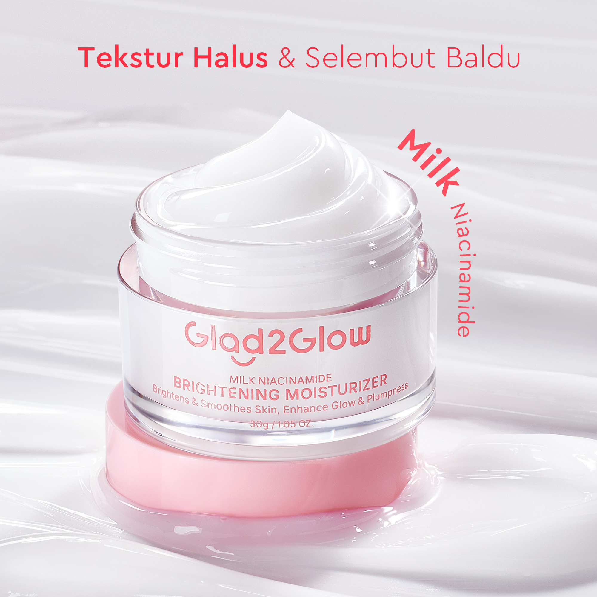 Glad2Glow Milk Niacinamide Brightening Moisturizer Whitening Glowing ...