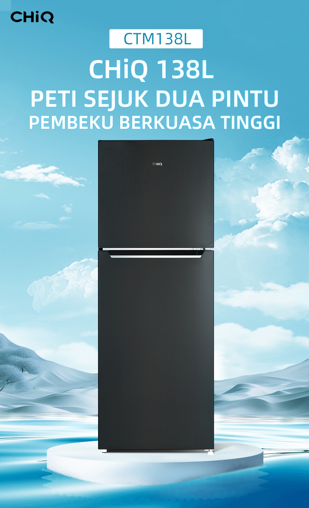 CHiQ CTM138L Powerful Freezing Two Door defrost 166L Refrigerator ...
