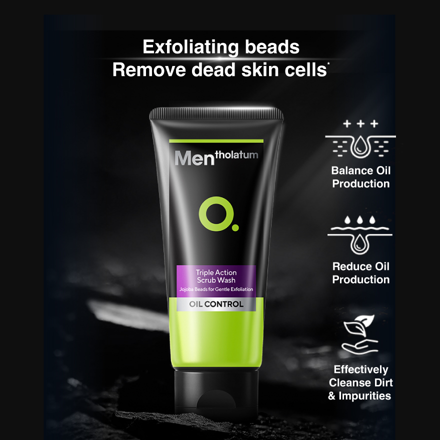 Mentholatum Men Triple Action Scrub Face Wash 100g | Shopee Malaysia