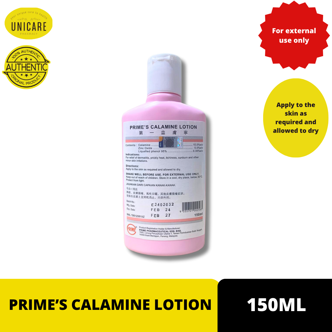 PRIME’S CALAMINE LOTION 150ML | Losyen Calamine 150ML | Shopee Malaysia