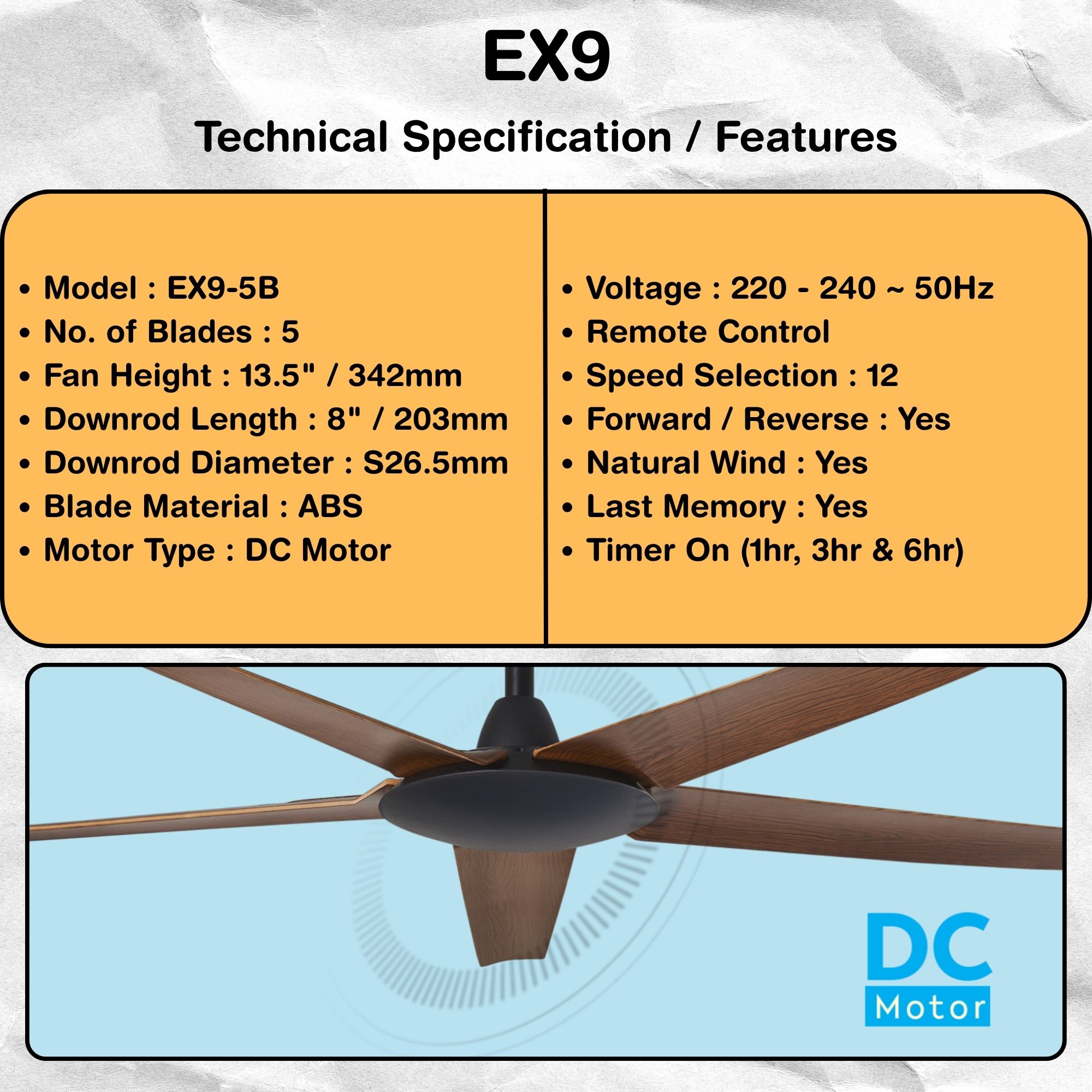 【Free Shipping + FreeGift】Alpha EX9 Remote Ceiling Fan | Modern Design | Strong Wind & Quiet ...