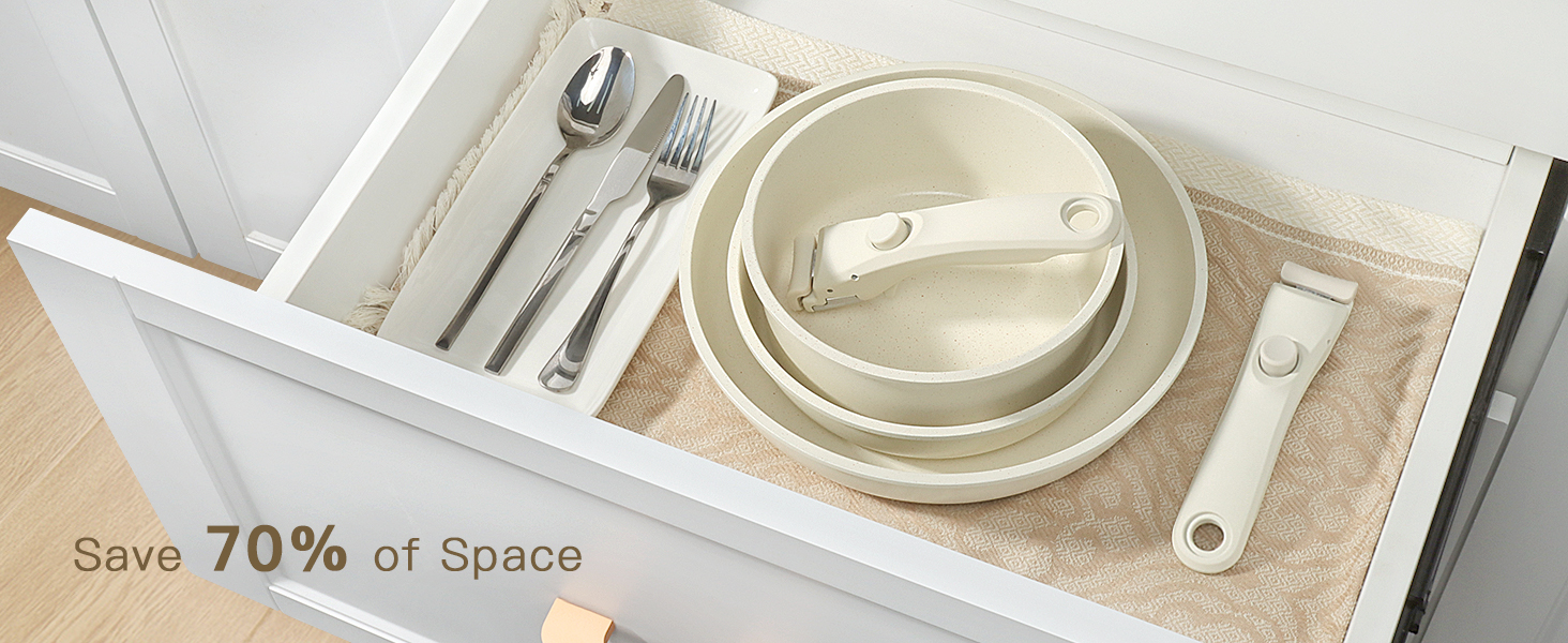 GIPP® Nonstick Cookware Set (3/5/11Pcs) Handle Removable Nonstick FryPan Wok Suitable All Stove ...