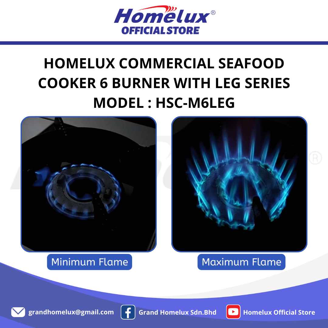 HOMELUX COMMERCIAL SEAFOOD COOKER STAINLESS STEEL 6 BURNER WITH LEG ...