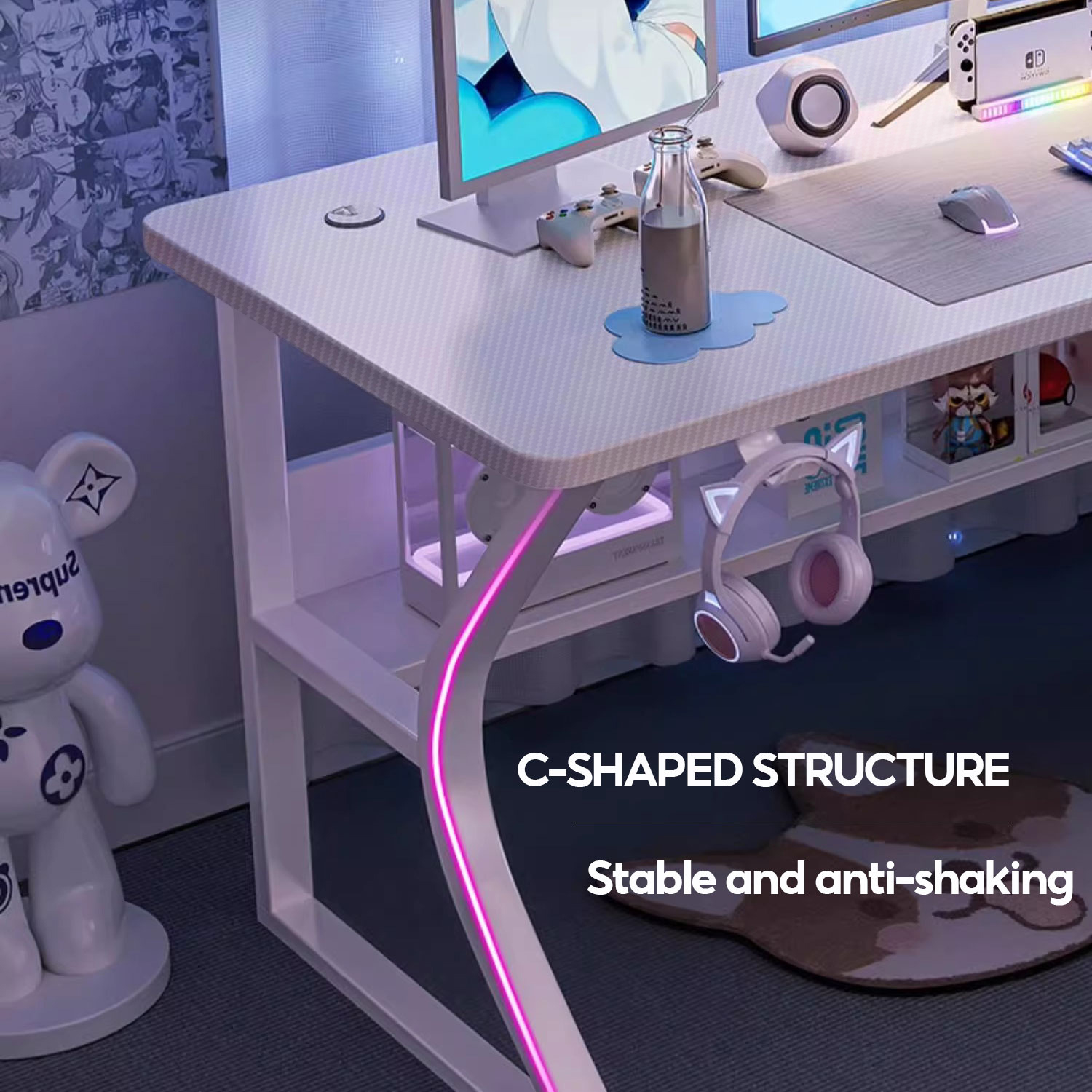 KUCADI High Quality Gaming Table Computer Table White Gaming Table ...