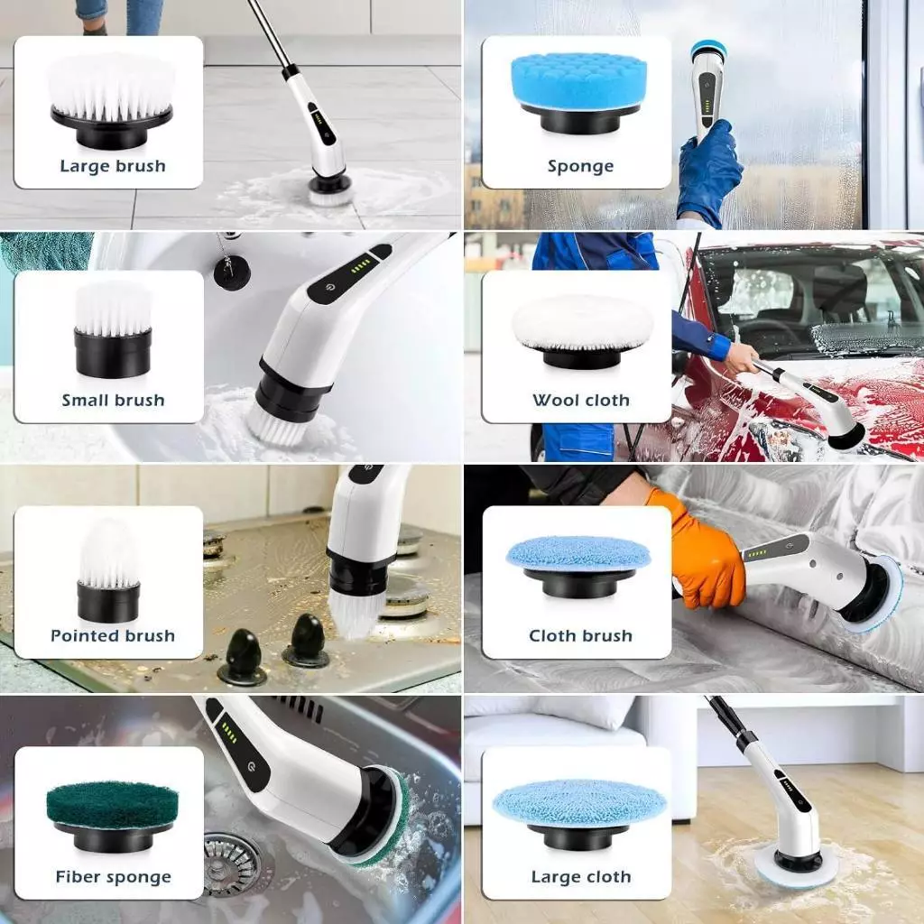 Bosch 9 in 1 Electric Cleaning Brush LED Power Display Rechargeable ...