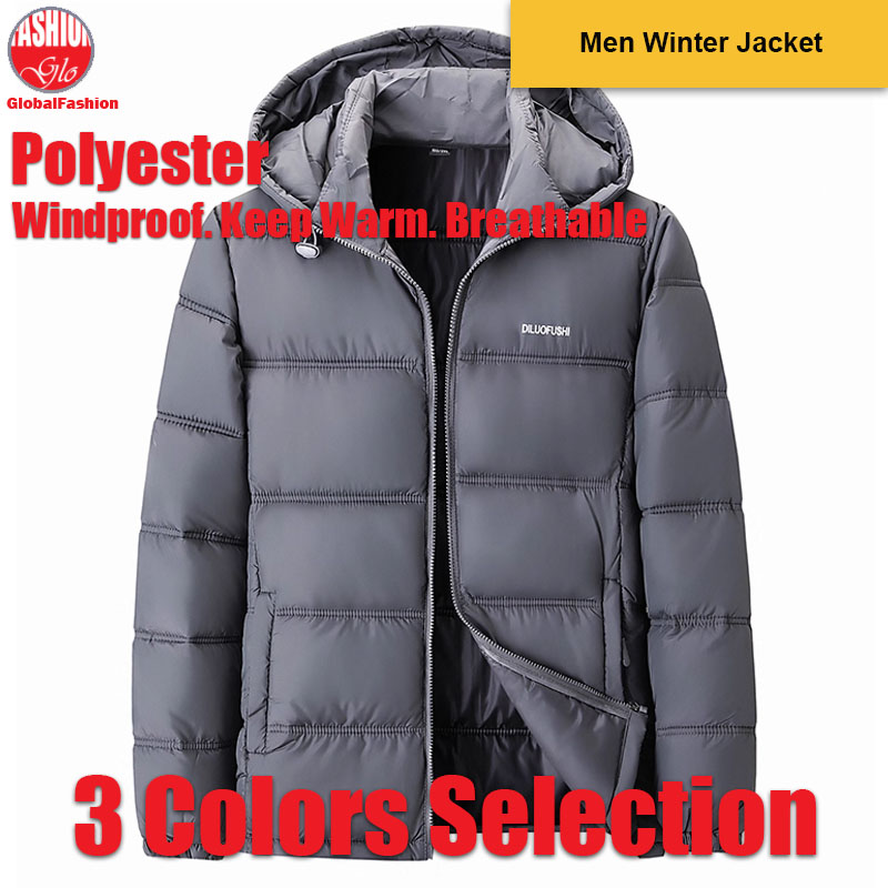 Winter Jacket Men Baju Sejuk Lelaki Tebal Soft Puffy Warm Hooded ...