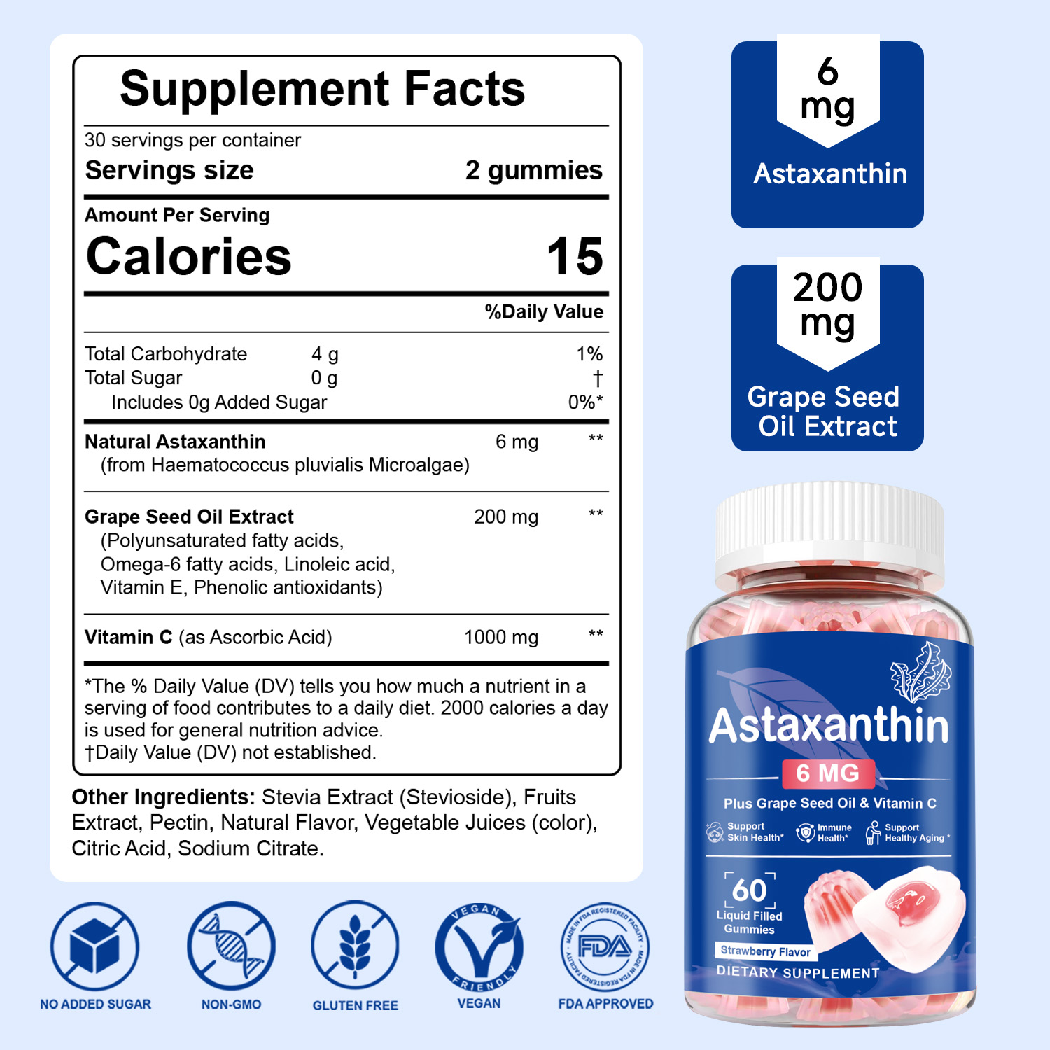 Ozmolts Astaxanthin Gummies Promotes Skin Firmness and Supports Heart ...