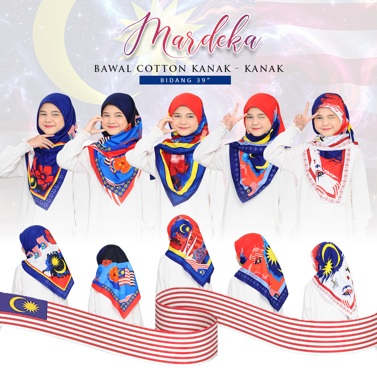 💝Viral 2025💝 Merdeka Bawal Cotton 39” Laser Cut – Kanak-Kanak Edition ...