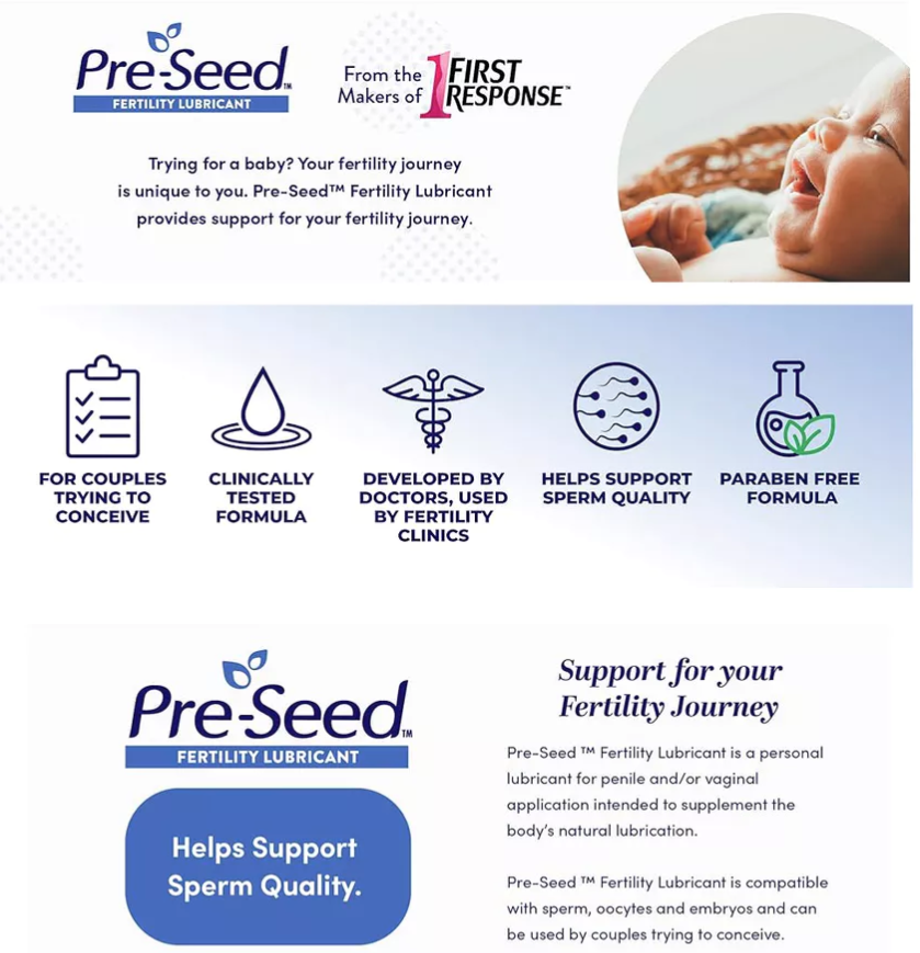 Pre-Seed Fertility Lubricant 40g + 9 applicators l Preseed, For Use by ...