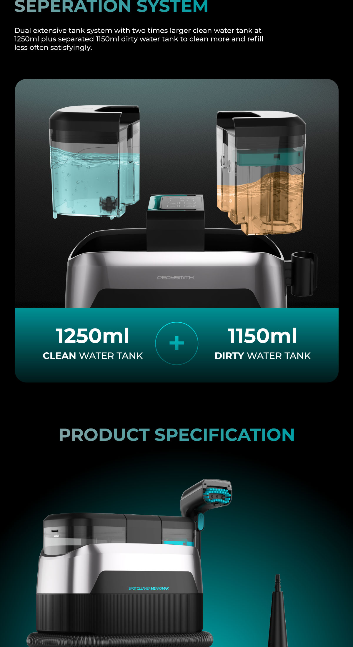 PerySmith M2 Pro Max Hot Water Steam Spot Cleaner CleanPro Series ...