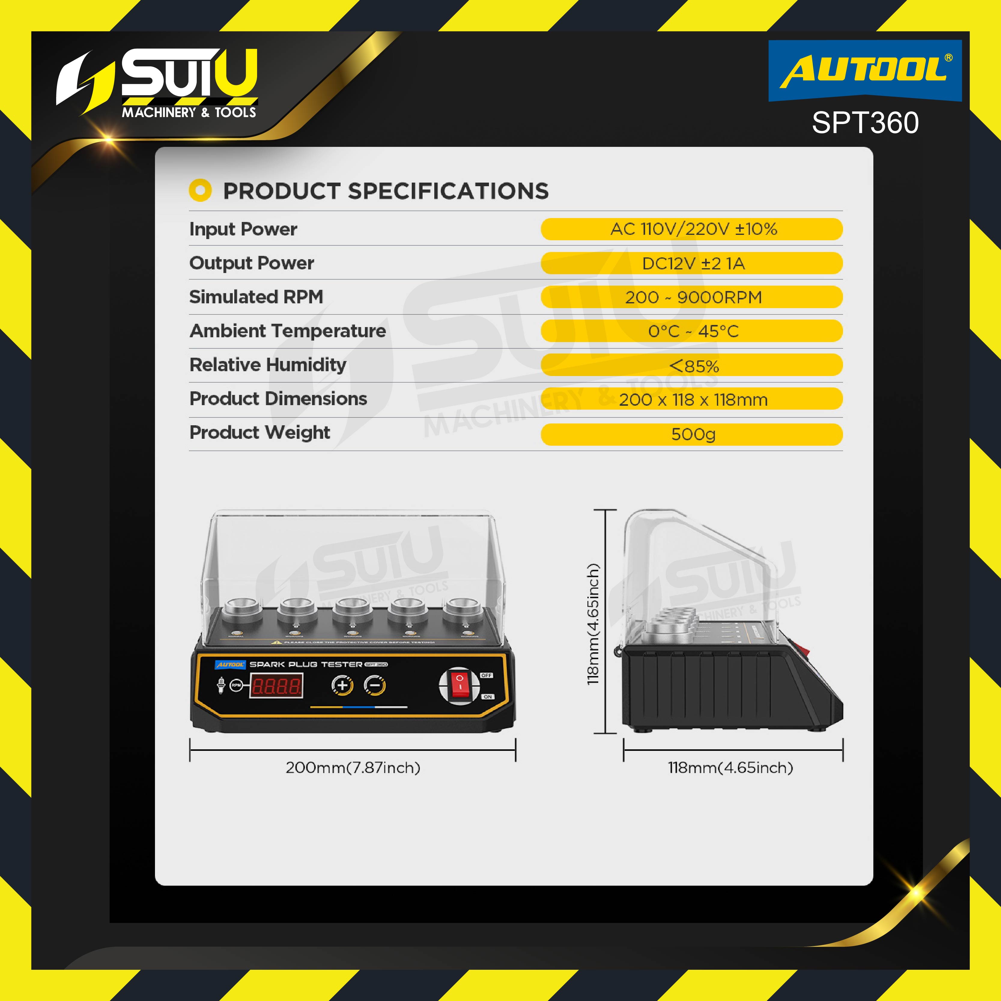 AUTOOL SPT360 / SPT-360 Penguji Palam Pencucuh Kereta / Car Spark Plug ...