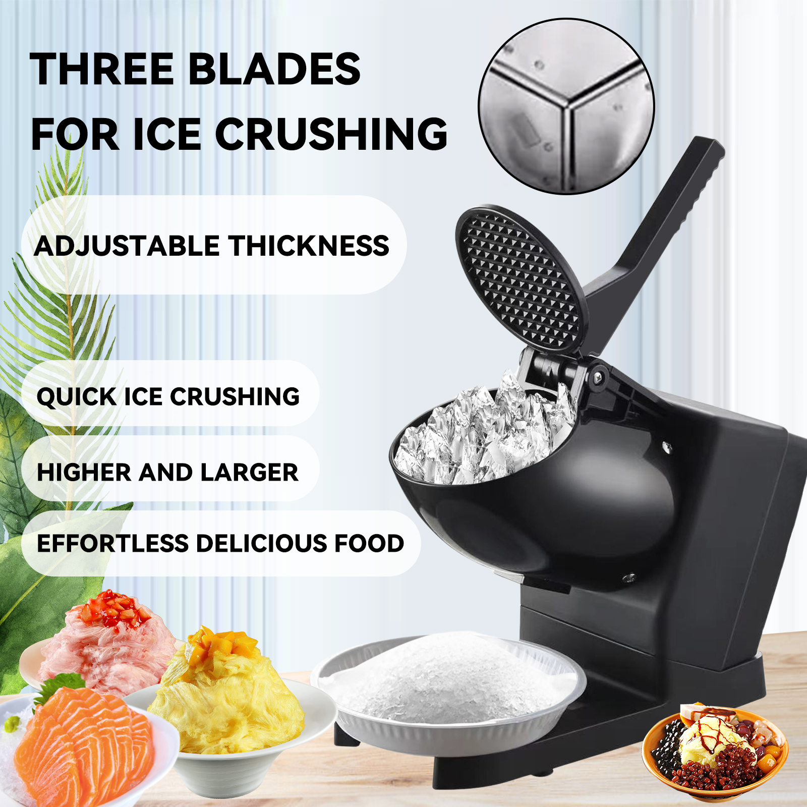 SUKINBO UPGRADE 3 Blades Commercial Ice Crusher Swiss Thomas Machine ...