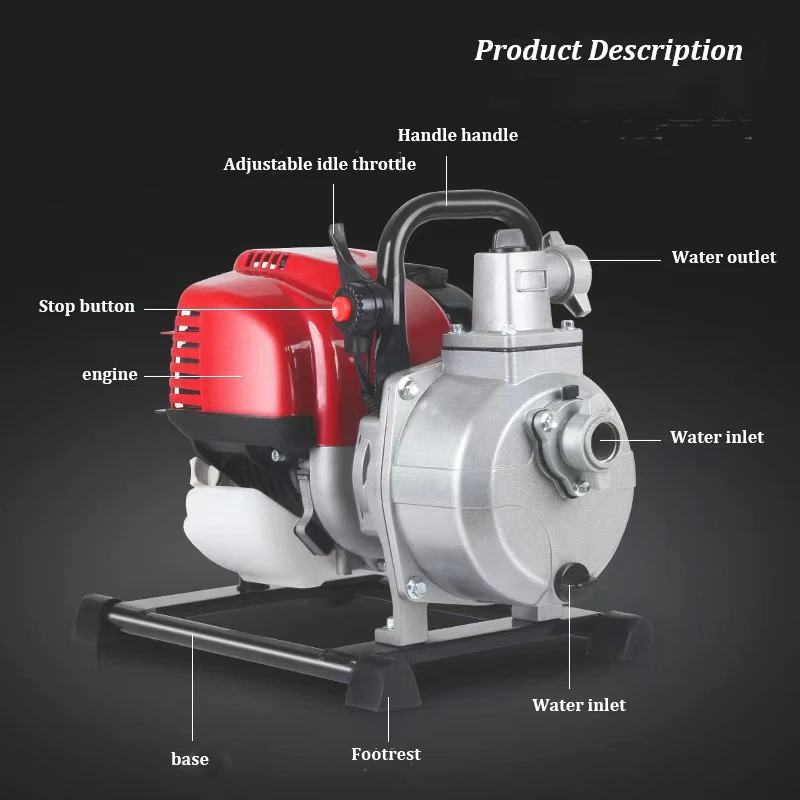 Gasoline Engine Water Pump 7HP Self-priming Pump 2-stroke High Power ...