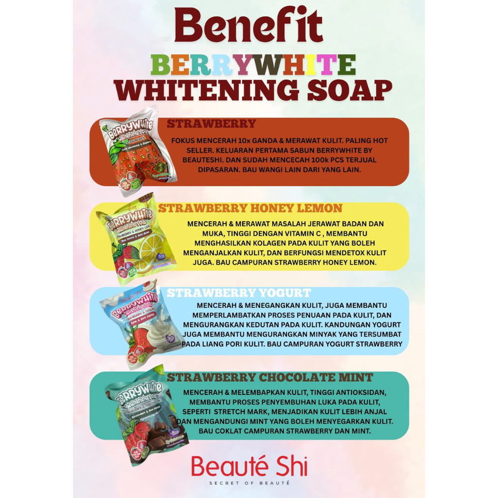 Beaute Shi Berrywhite Whitening Soap 100g Strawberry | Honey Lemon ...