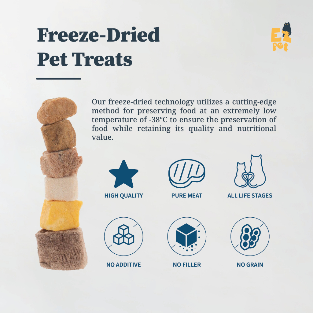 EZPET Freeze-Dried Pet Treats – Premium Cat & Dog Food Booster for Daily Nutrition | Shopee Malaysia