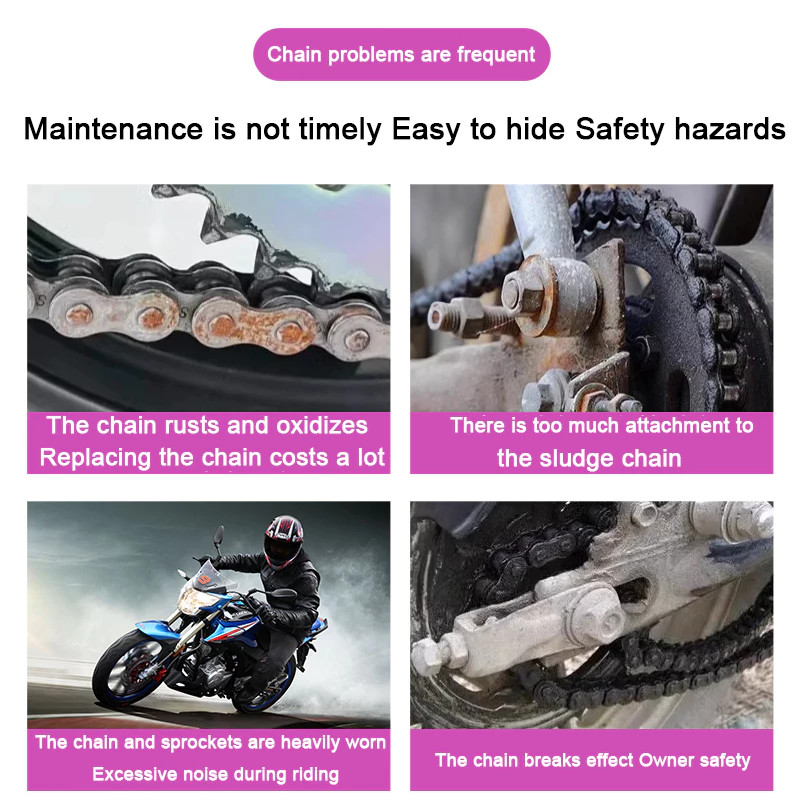 Motorcycle Chain Maintenance Kit-Cleaner Lubricant and Rust Remover ...