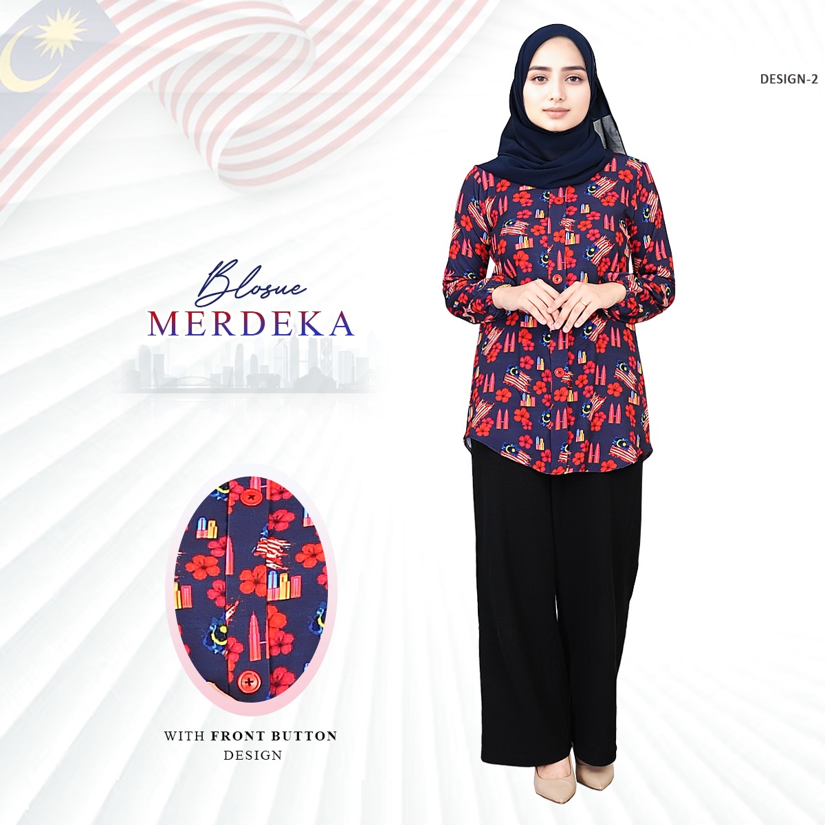 🎀Special for merdeka 🎀 Blouse for (Adult) With flag print Vouge ...