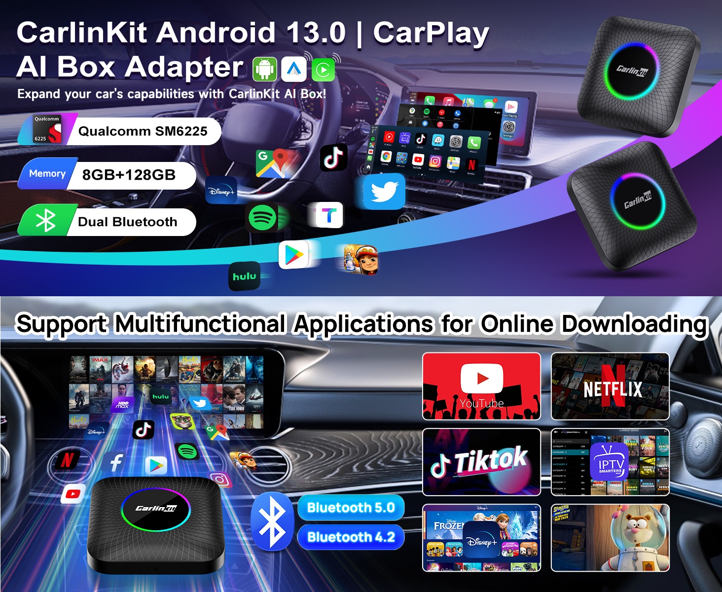 8+128G Carlinkit carplay ai box Carplay android 13 8-Core Carlink kit ...