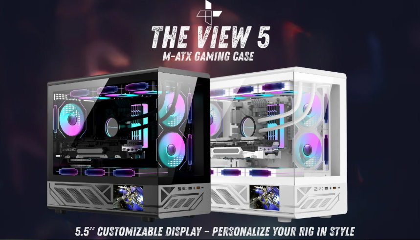 Invasion The View 5 M-ATX Gaming Casing -(Black/White)(With FlashLux ...