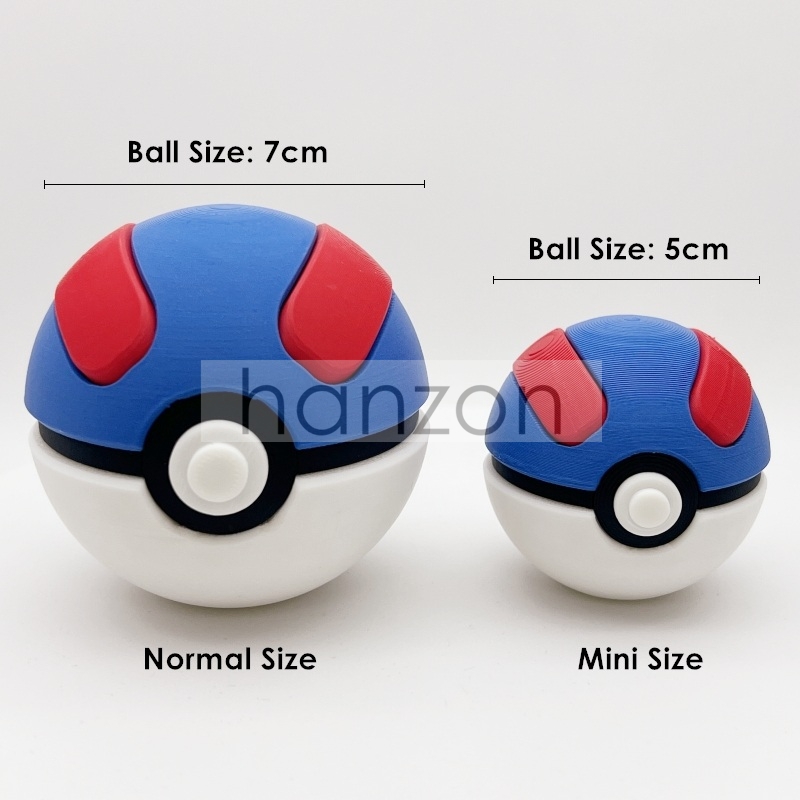3D Printed Assembly Pokemon Ball Collectible Toy Model DIY Gift ...