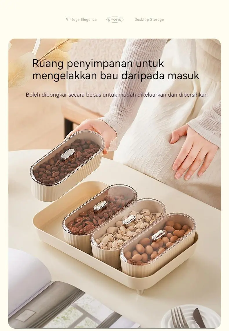 4 in 1 Cookie Container Luxury Fruit Carrier Dust-Proof Dry Food ...