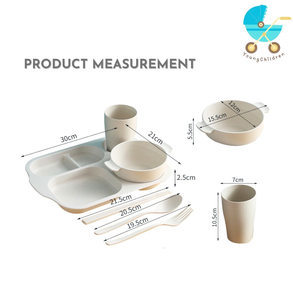 👶Pinggan Kanak Kanak Pinggan Budak Wheat Straw Plate Kids Plate Set ...