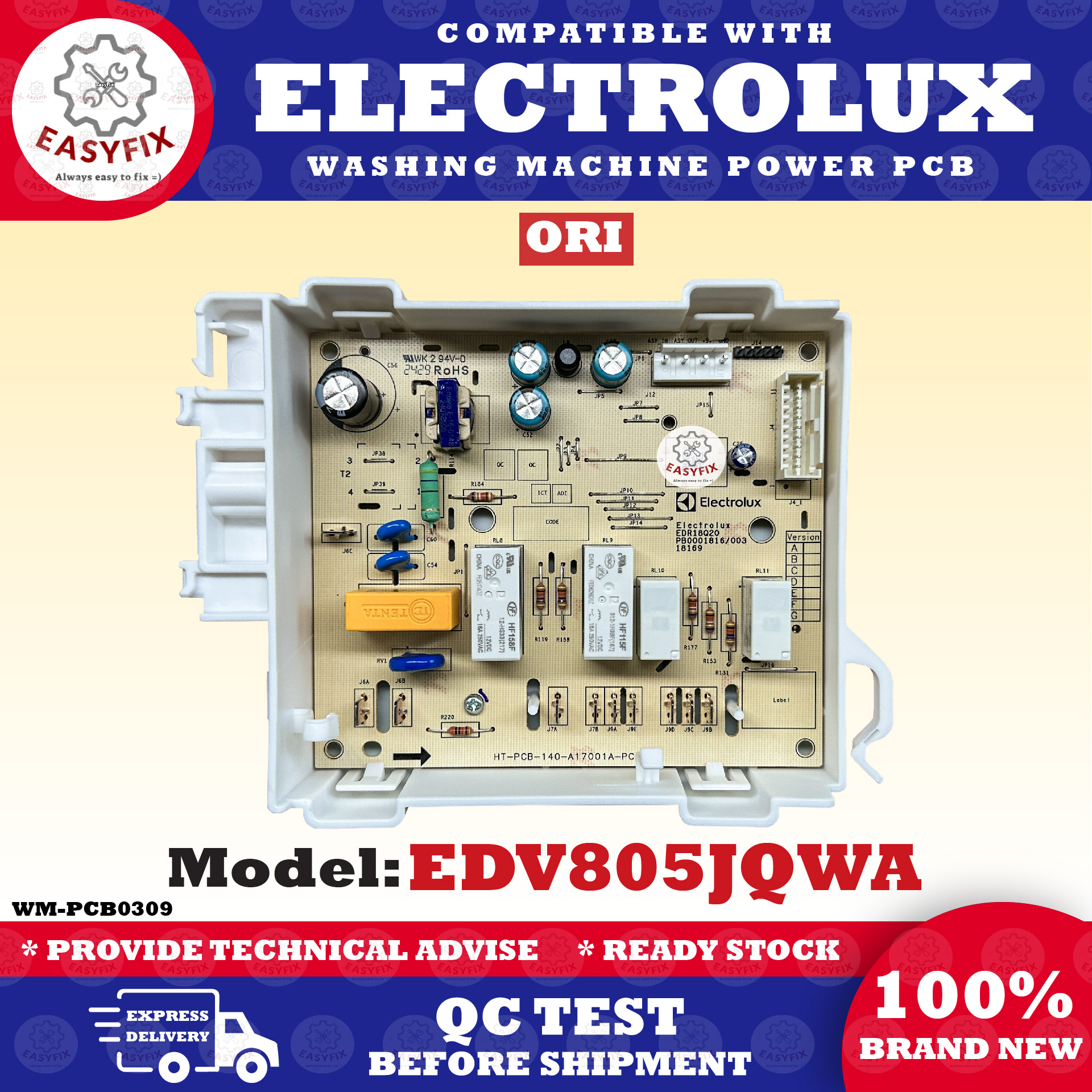 EDV805JQWA COMPATIBLE WITH ELECTROLUX DRYER MACHINE PCB BOARD EDV805 ...