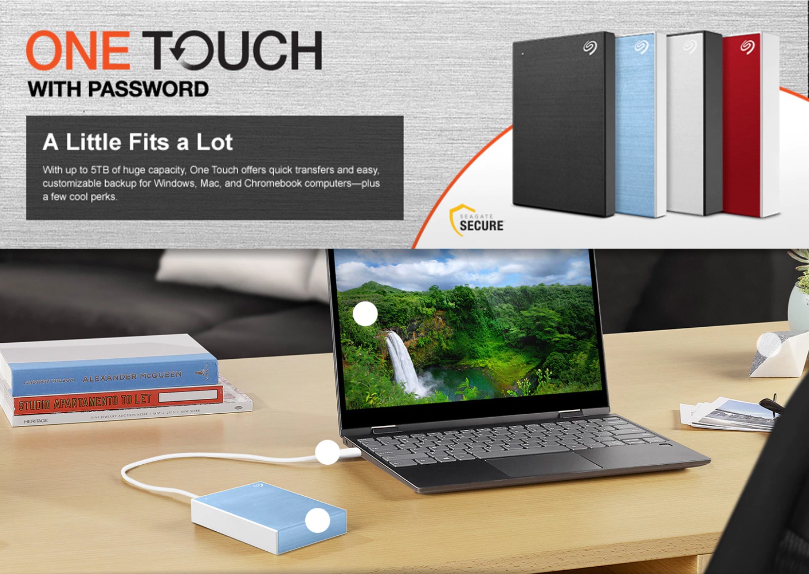 Seagate One Touch External Hard Drive Portable Hard Disk Data Rescue Pro Included 1TB / 2TB ...