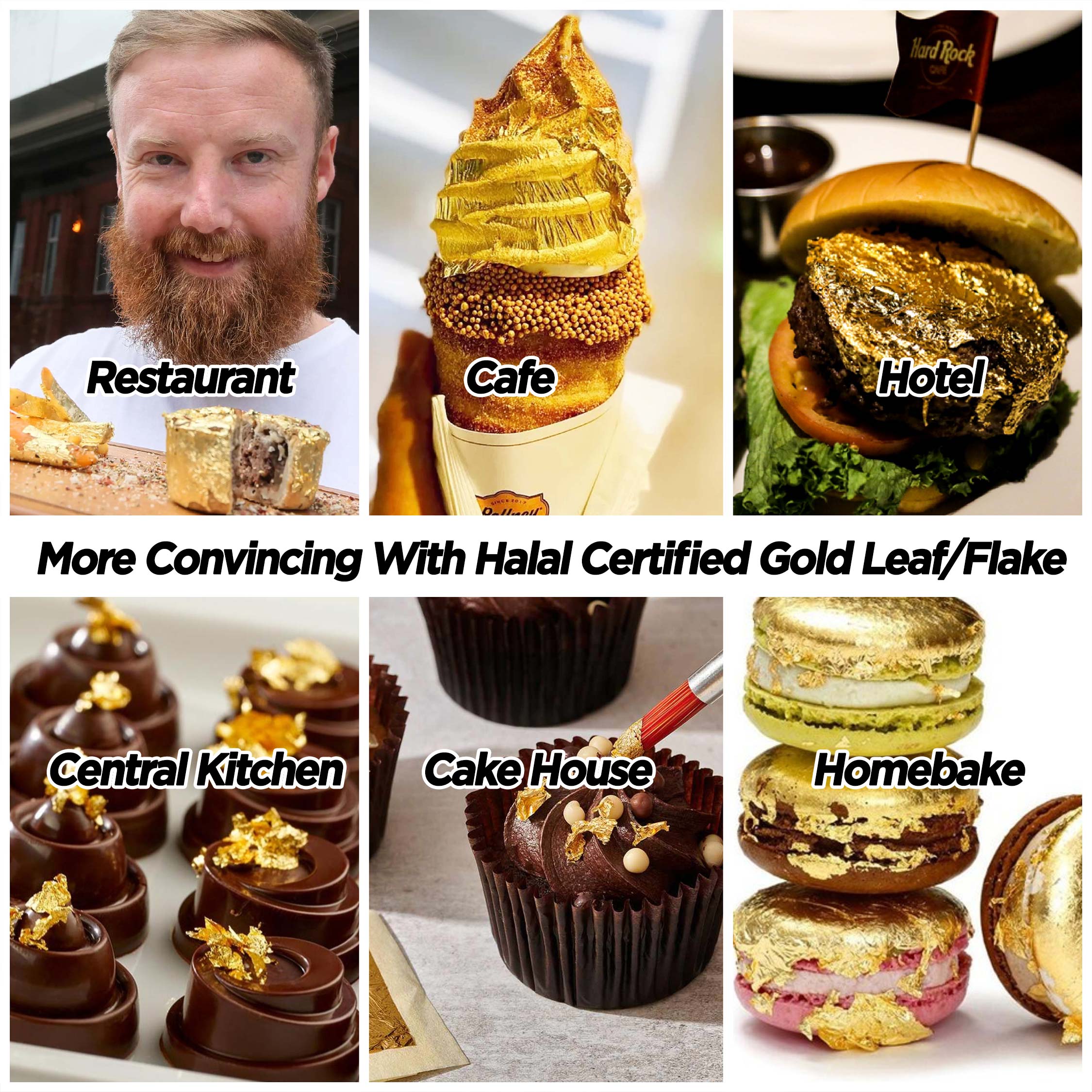 24K Gold Flake For Gold Food Cake Decortion Art Decoration Gold Foil ...