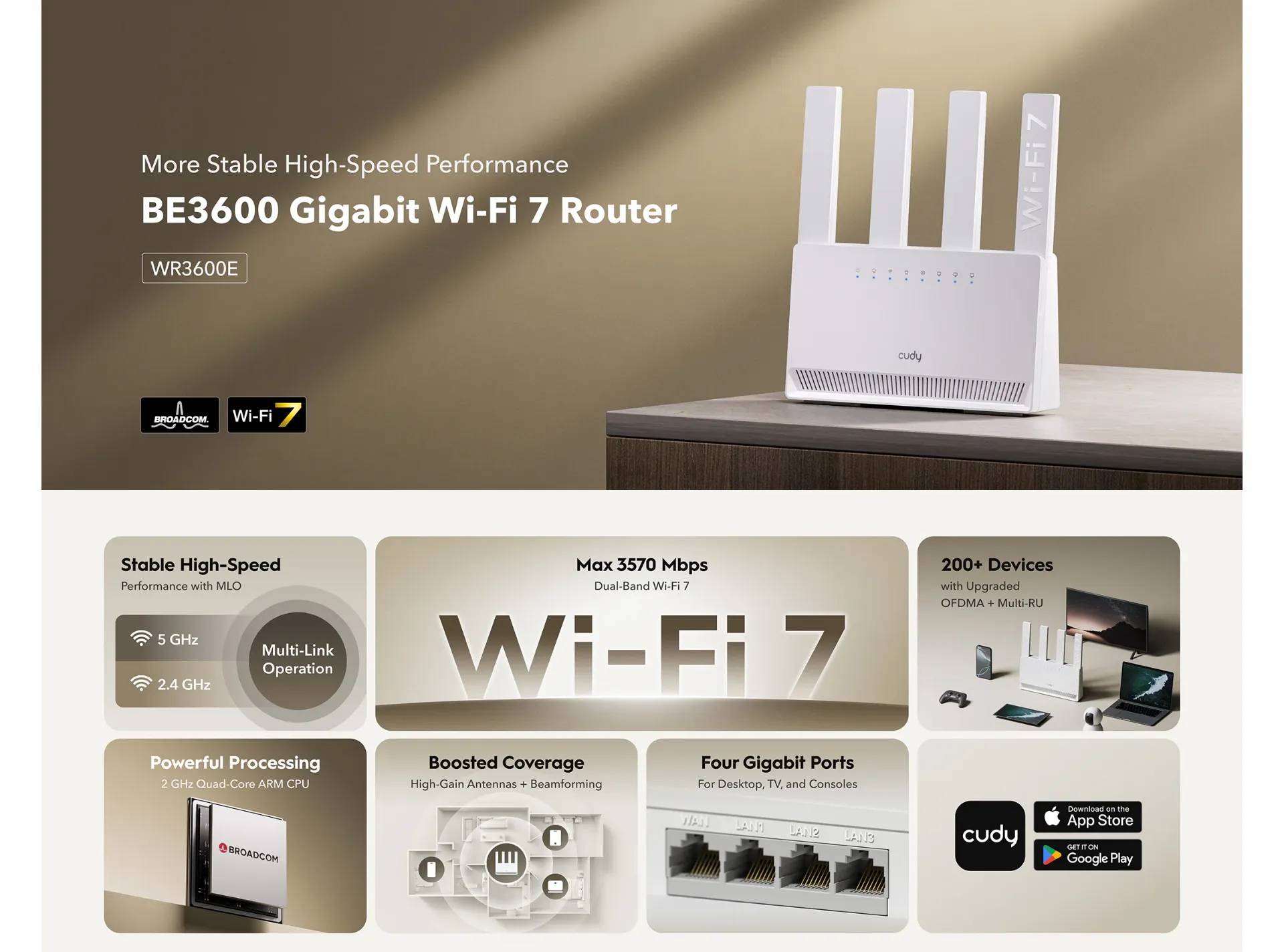 Cudy WR3600E - BE3600 Gigabit Wi-Fi 7 Mesh Router | Shopee Malaysia