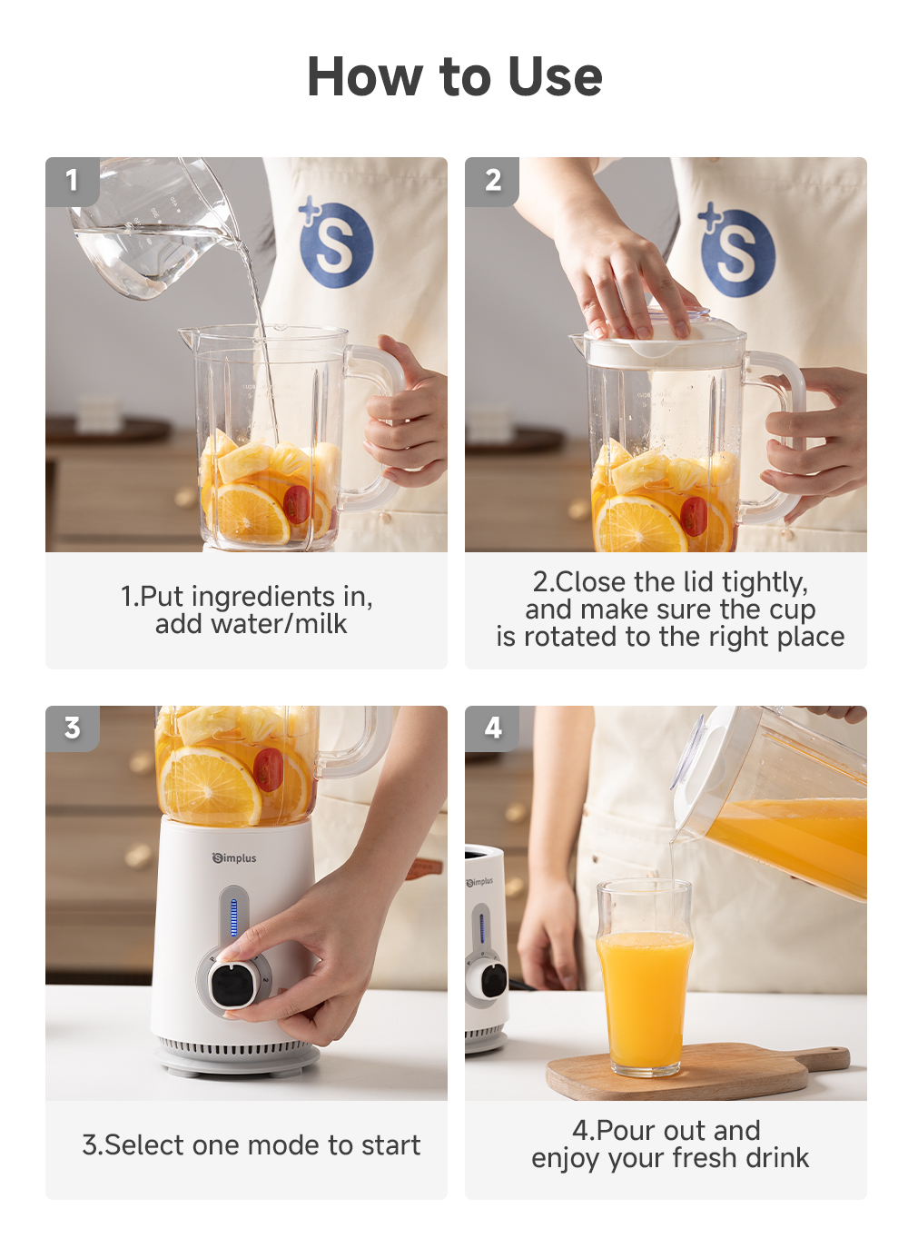 Simplus Multi-functional Blender | 1.25L Capacity | 380W Copper Motor ...