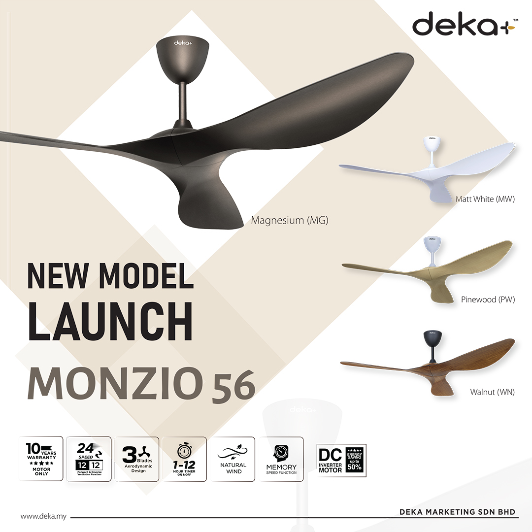 deka+ MONZIO 56 Ceiling Fan DC Motor Remote Control DEKA 42" 56" 42 56 ...