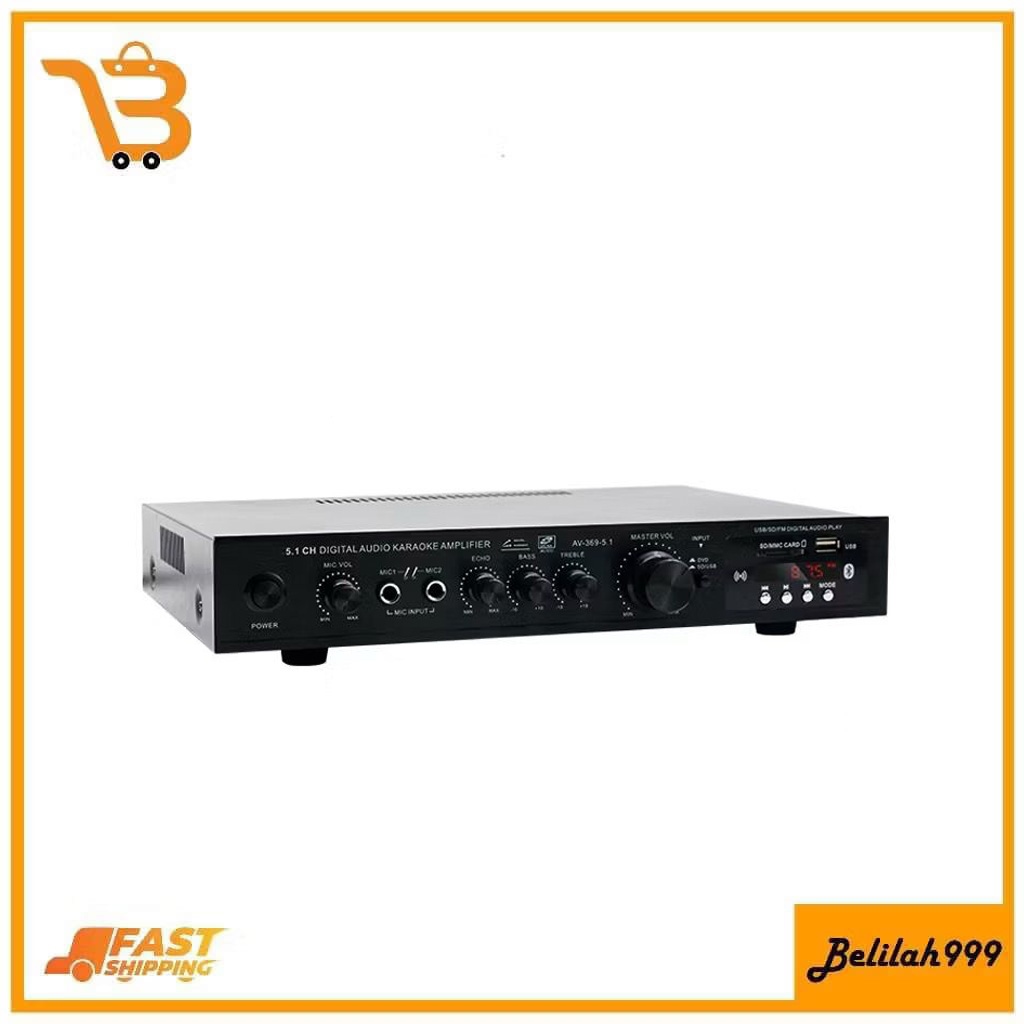 5.1 Channel Power Amplifier 5.0 Bluetooth Amp Karaoke Home Theater ...